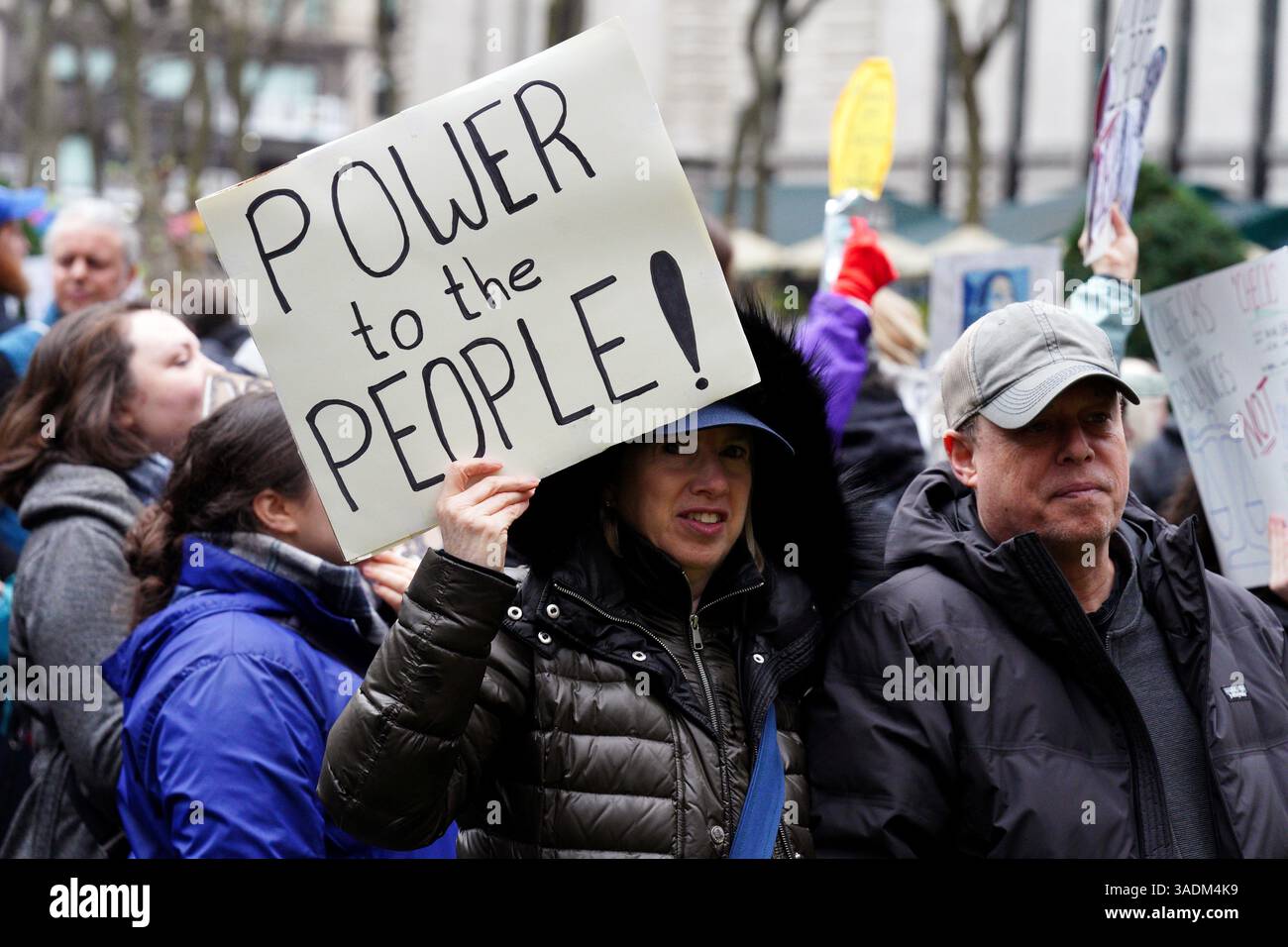 New York City, New York, United States. 5 April, 2025. Protestors ...