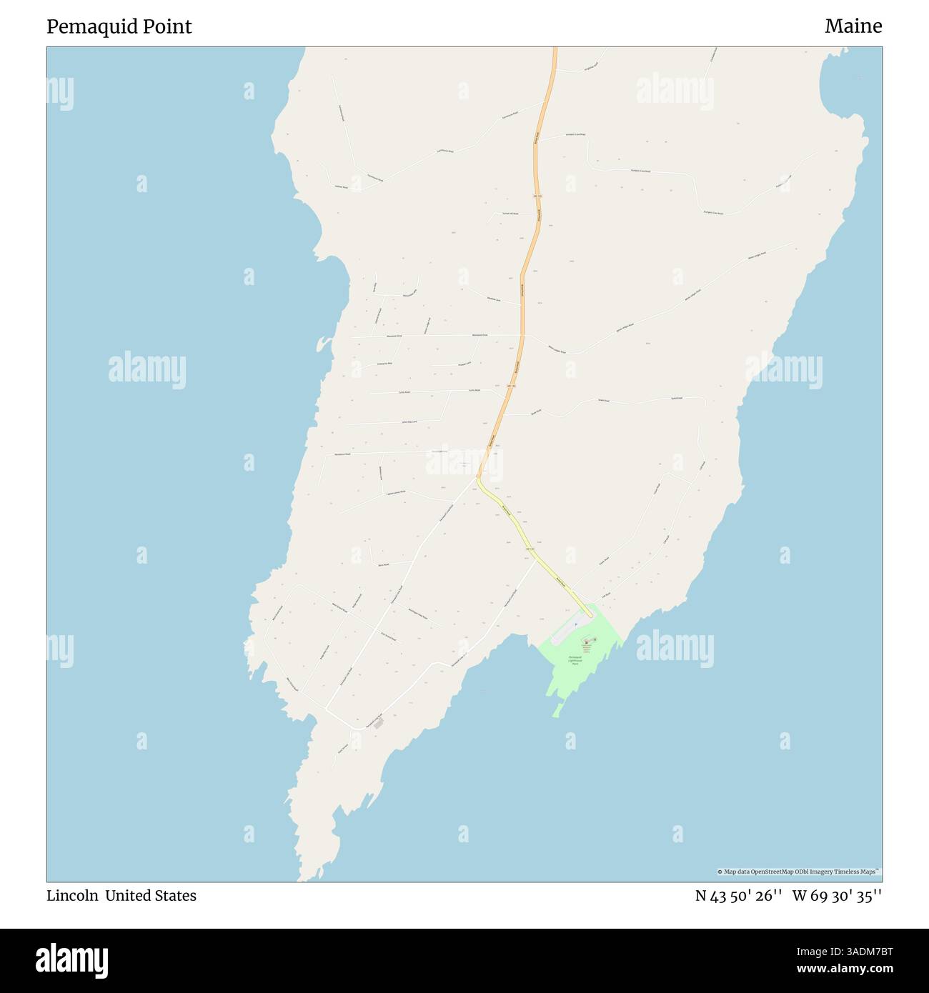 Pemaquid Point, Lincoln, United States, Maine, N 43 50' 26'', W 69 30 ...