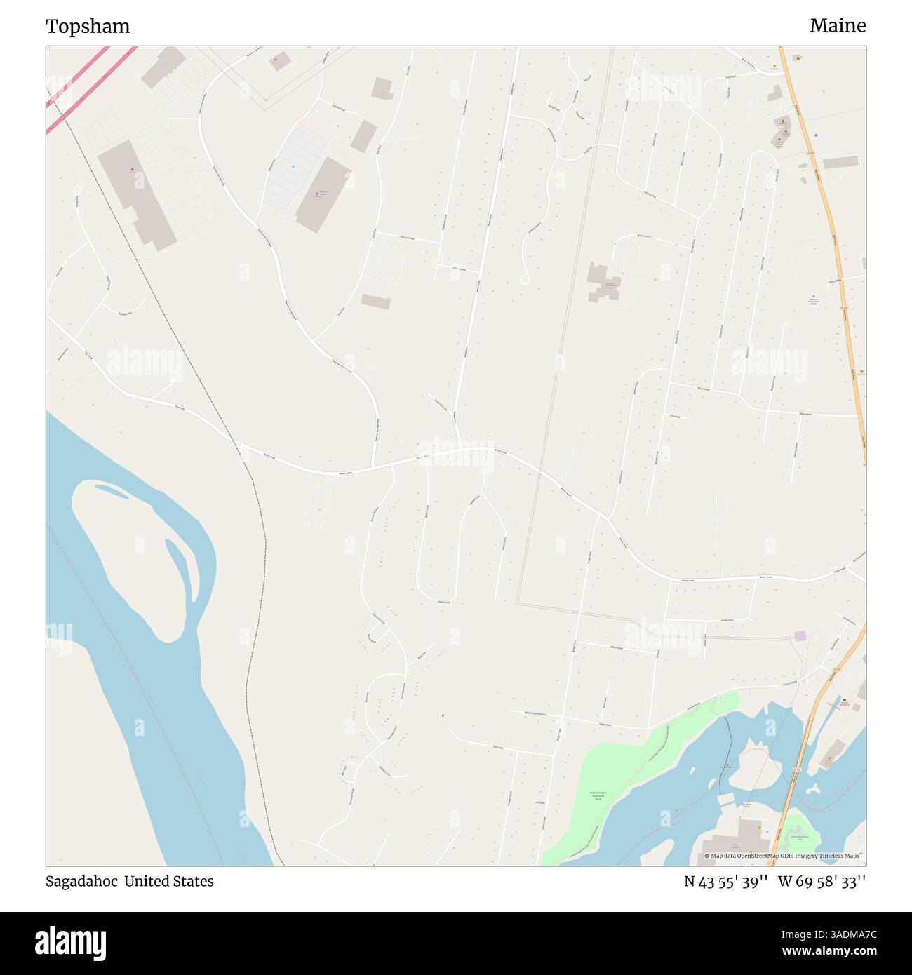 Topsham, Sagadahoc, United States, Maine, N 43 55' 39'', W 69 58' 33 ...