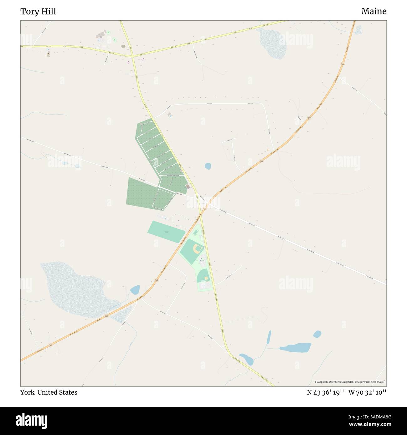 Tory Hill, York, United States, Maine, N 43 36' 19'', W 70 32' 10 ...