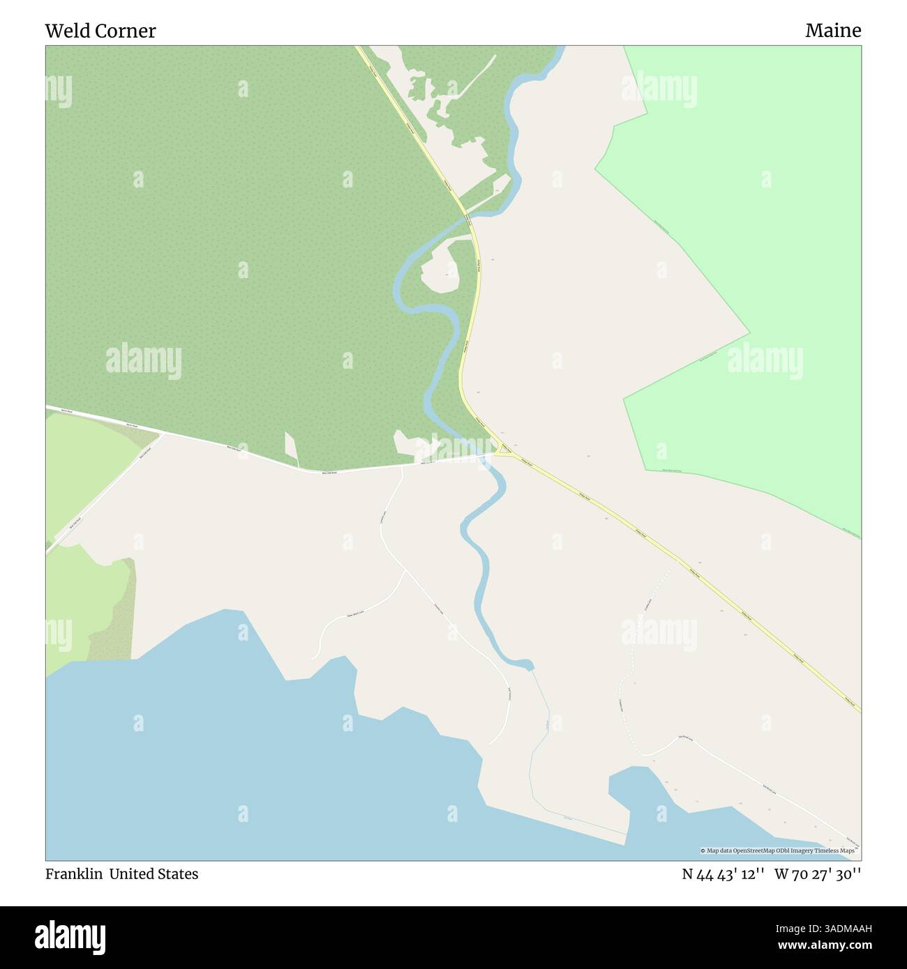 Weld Corner, Franklin, United States, Maine, N 44 43' 12'', W 70 27' 30 ...