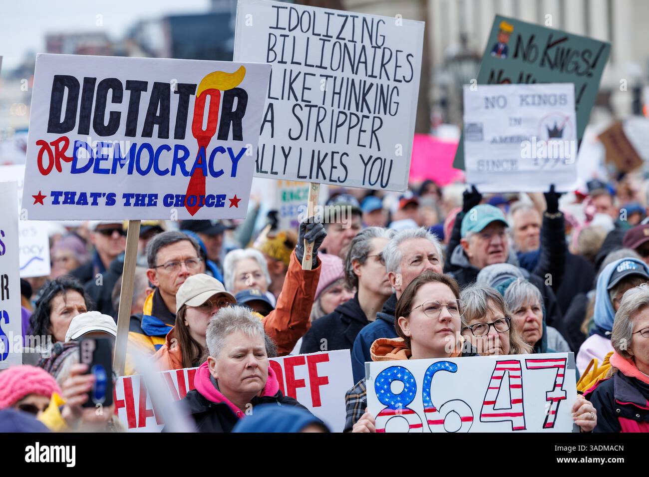Thousands turned out for a "Hands Off" protest at the Michigan Capitol ...