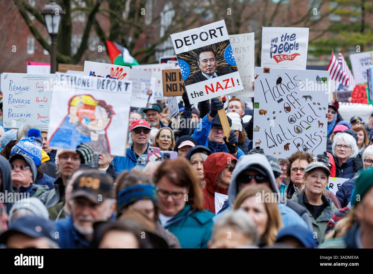 Thousands turned out for a "Hands Off" protest at the Michigan Capitol ...