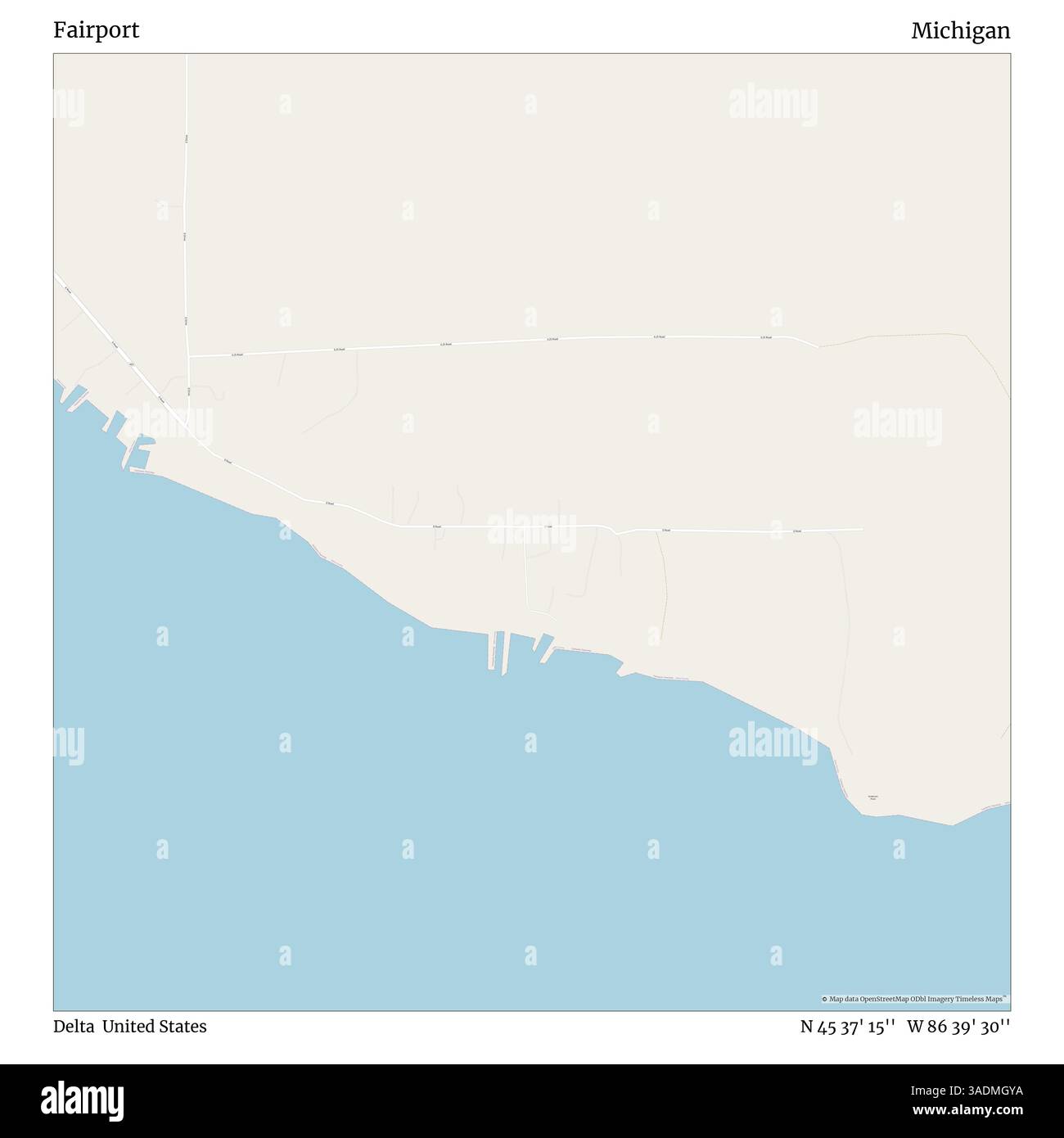 Fairport, Delta, United States, Michigan, N 45 37' 15'', W 86 39' 30 ...