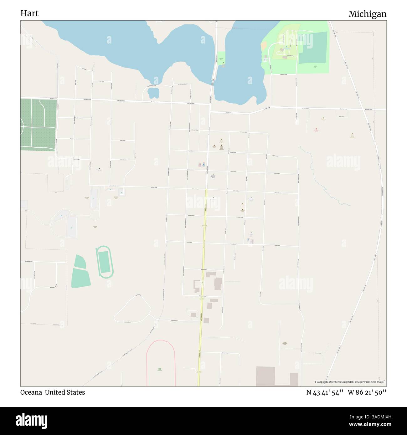 Hart, Oceana, United States, Michigan, N 43 41' 54'', W 86 21' 50 ...