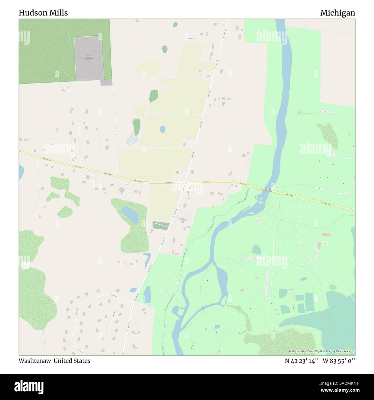 Hudson Mills, Washtenaw, United States, Michigan, N 42 23' 14'', W 83 ...