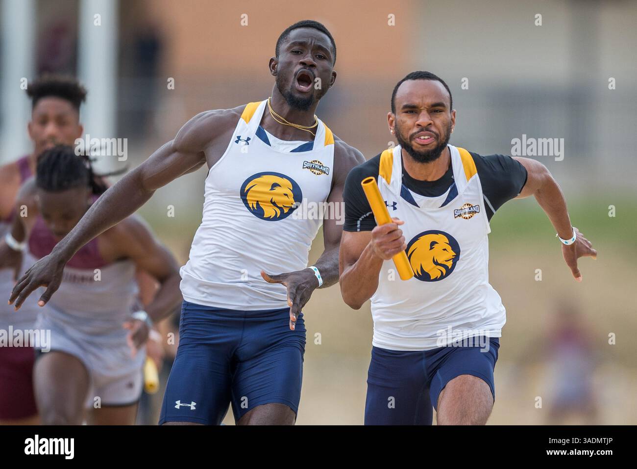 San Angelo, Texas, USA. 5th Apr, 2025. East Texas A&M Lions athletes ...