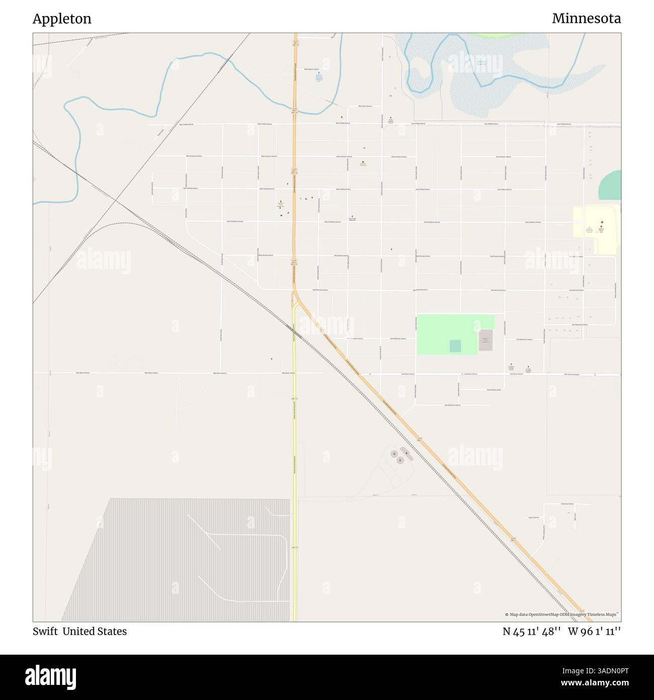 Appleton, Swift, United States, Minnesota, N 45 11' 48'', W 96 1' 11 ...