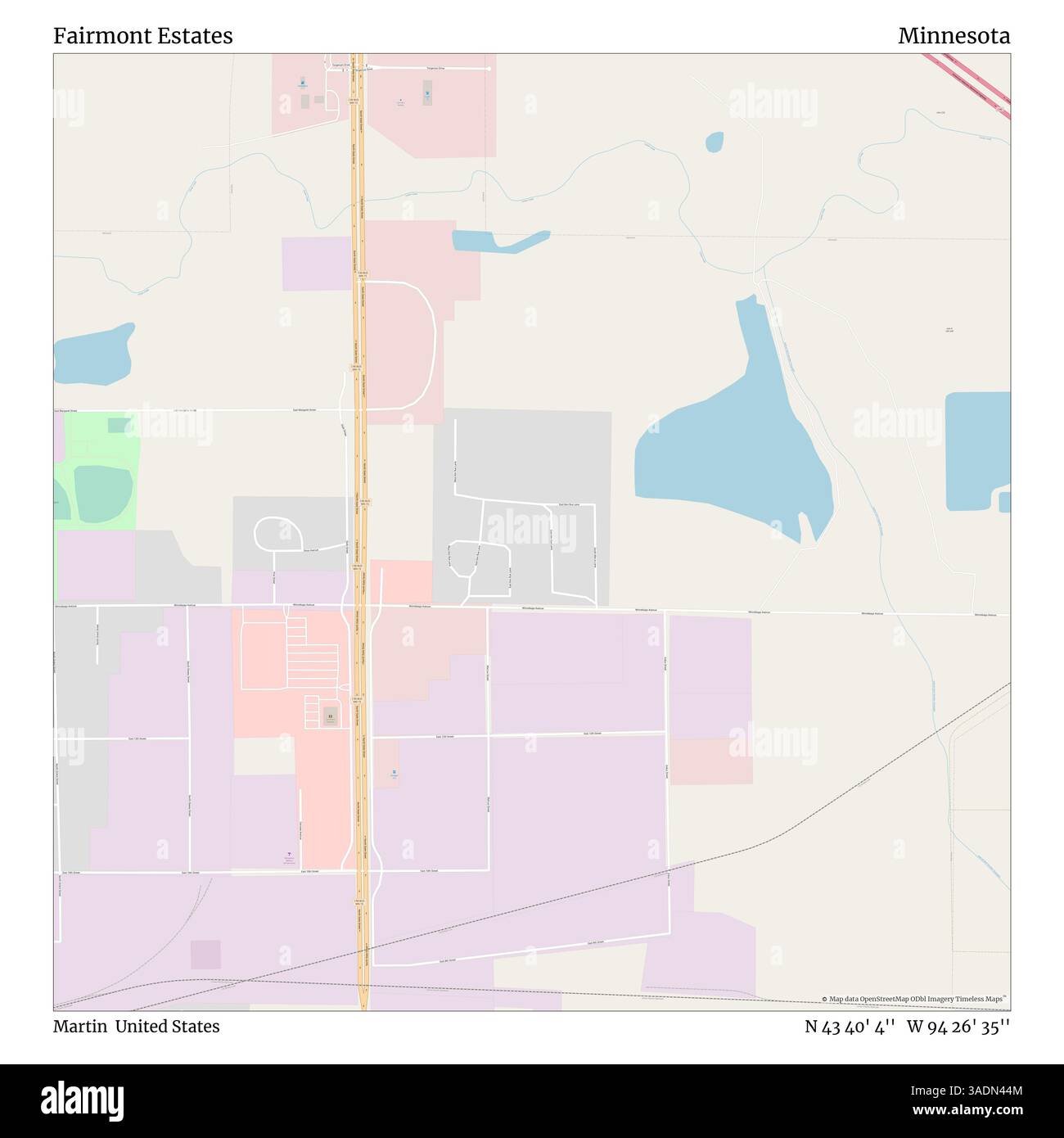 Fairmont Estates, Martin, United States, Minnesota, N 43 40' 4'', W 94 ...