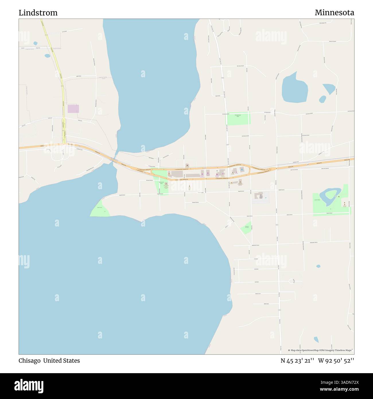Lindstrom, Chisago, United States, Minnesota, N 45 23' 21'', W 92 50 ...
