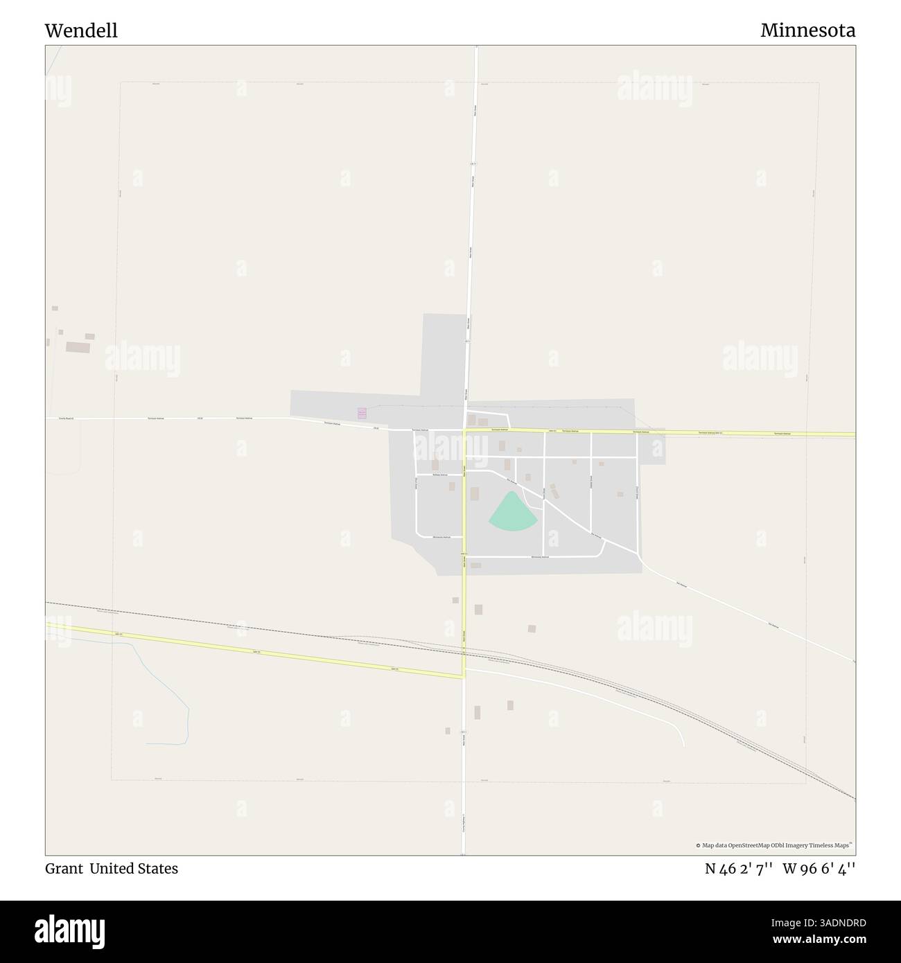 Wendell, Grant, United States, Minnesota, N 46 2' 7'', W 96 6' 4'', map ...
