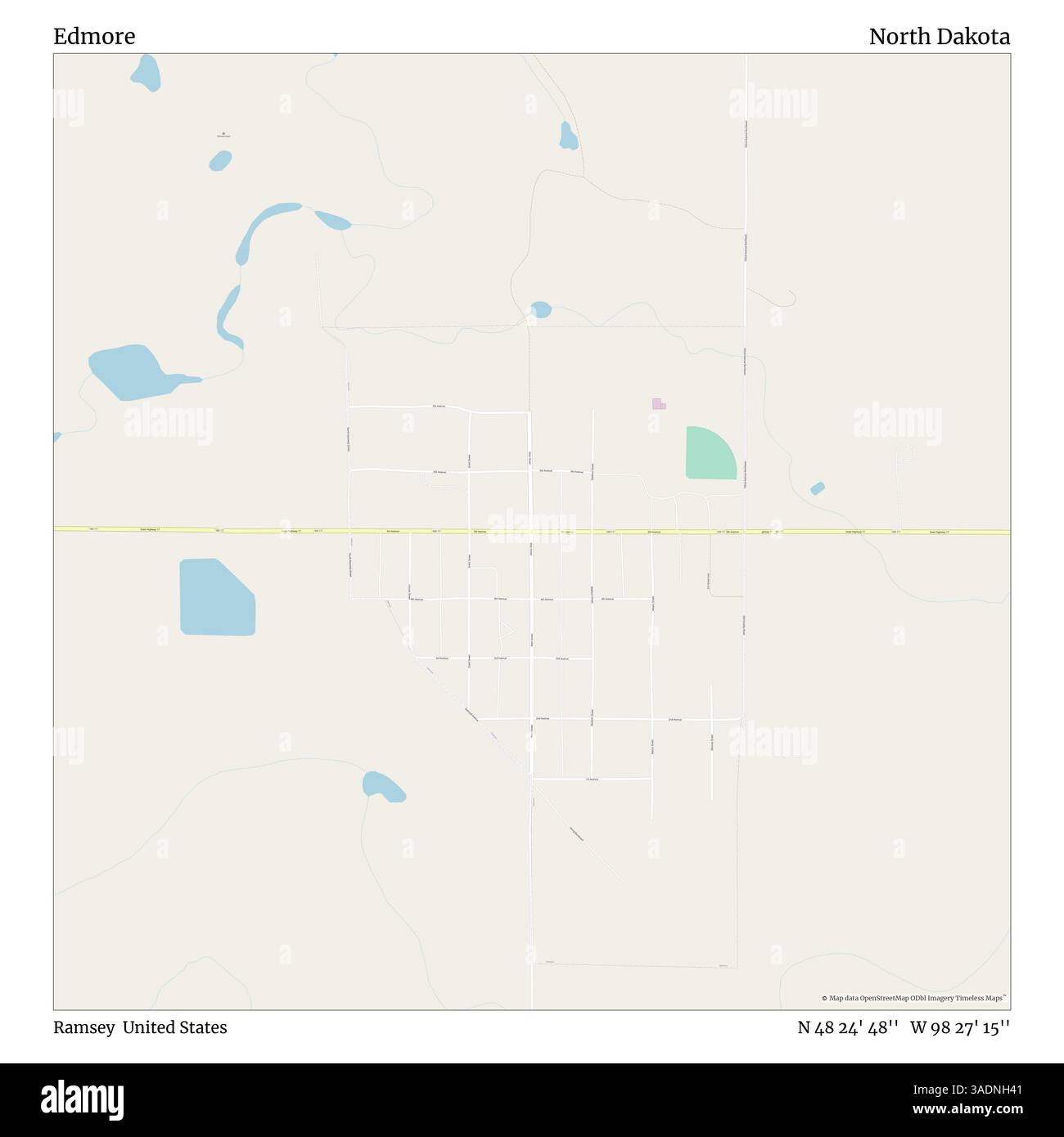 Edmore, Ramsey, United States, North Dakota, N 48 24' 48'', W 98 27' 15 ...