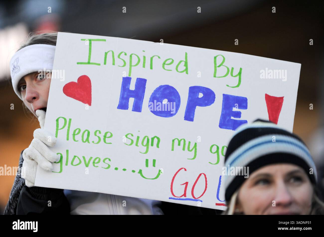 February 11, 2012: A young fan holds up a sign during the U.S. Women's ...