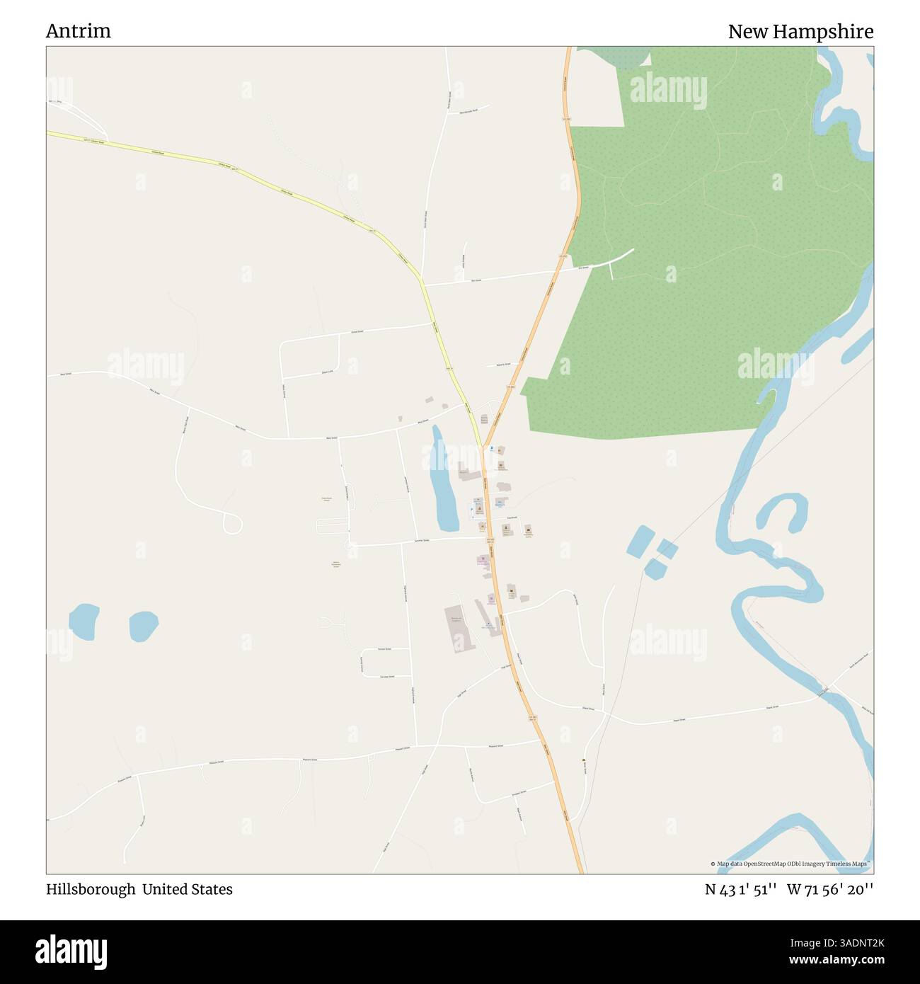 Antrim, Hillsborough, United States, New Hampshire, N 43 1' 51'', W 71 ...