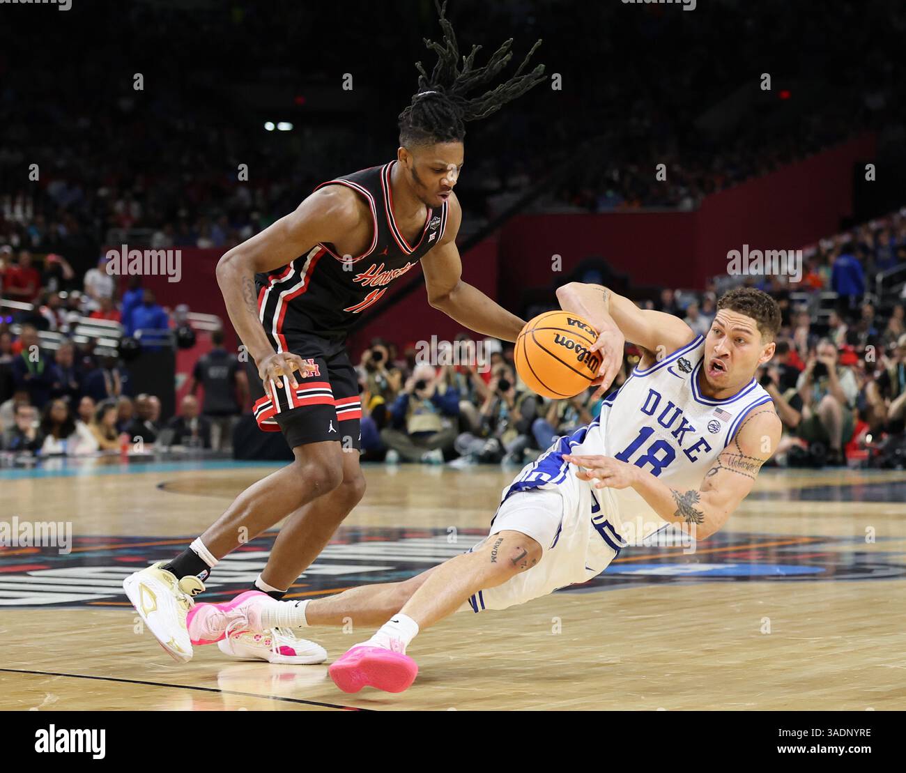San Antonio, United States. 05th Apr, 2025. Duke forward Mason Gillis ...