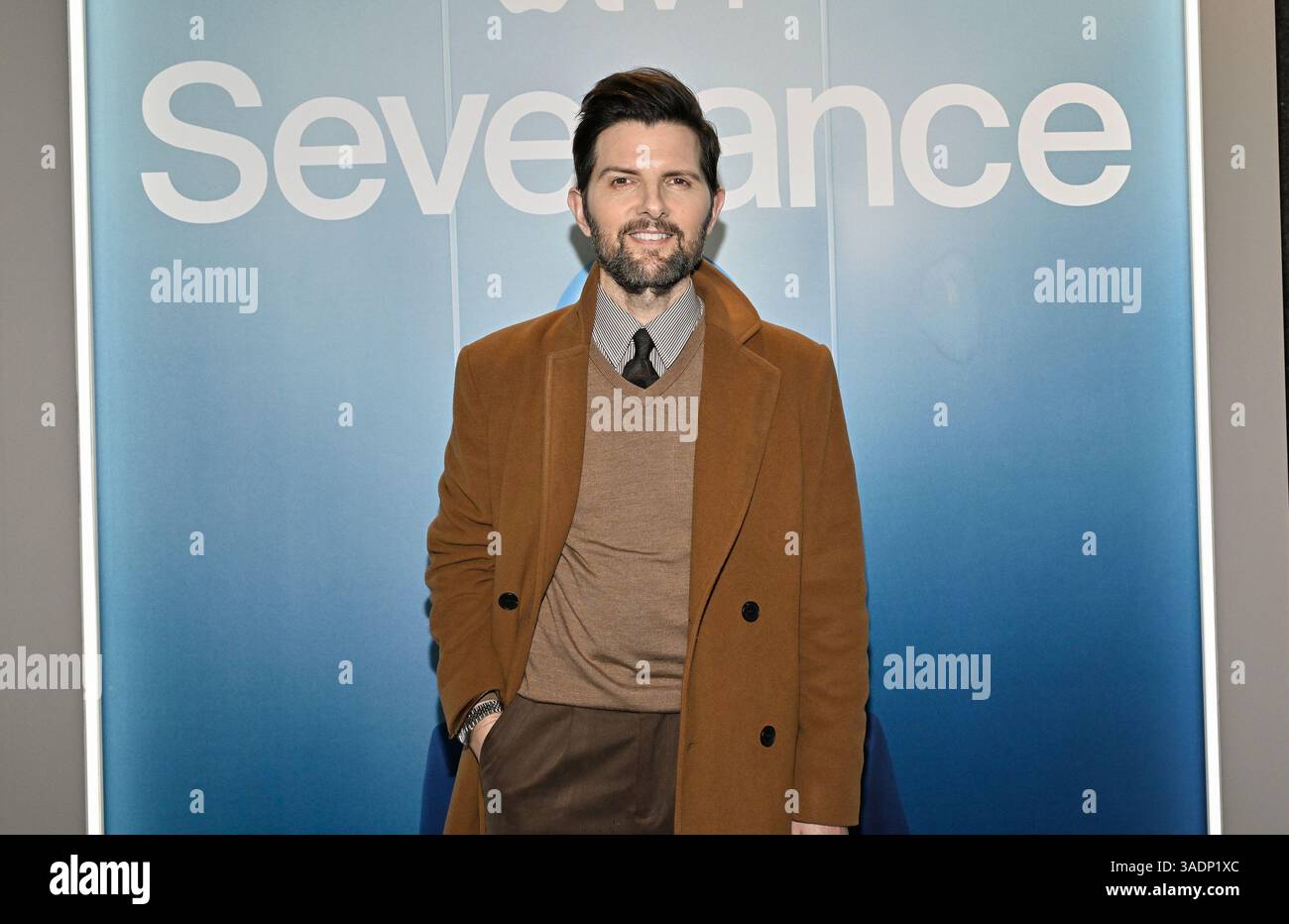 Adam Scott from the cast of Apple TV+'s "Severance" poses before a Q&A ...