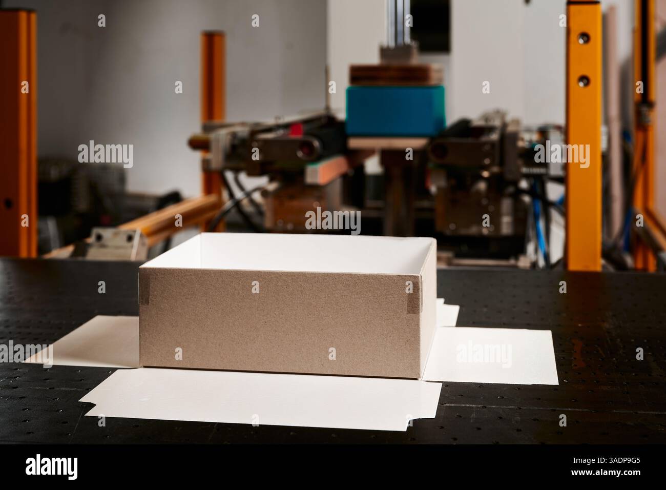 Production of elegant cardboard boxes on the conveyor belt in a ...
