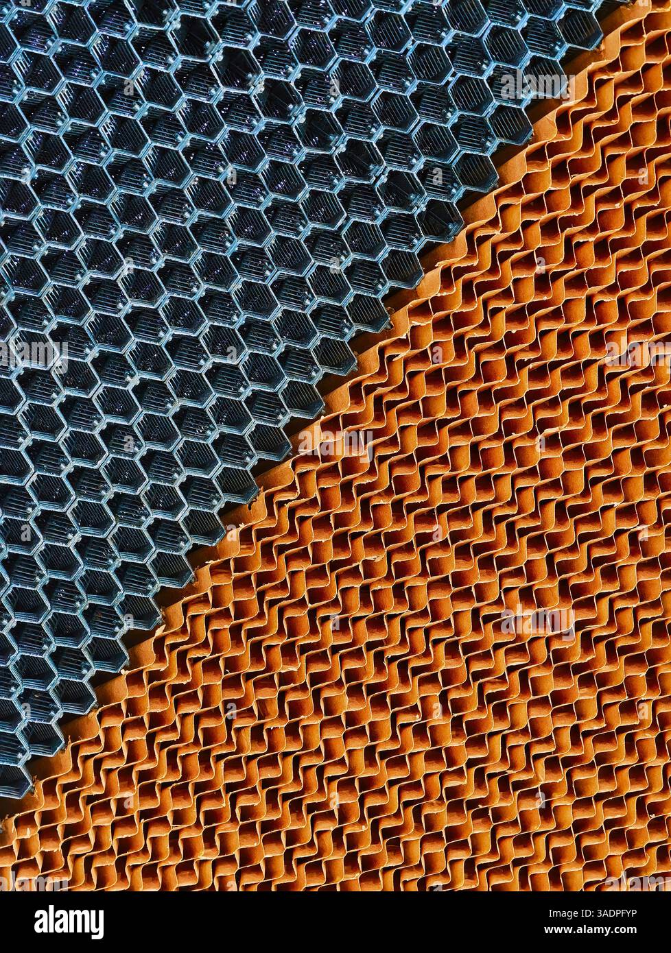 Unique geometric patterns of honeycomb and cardboard create an ...