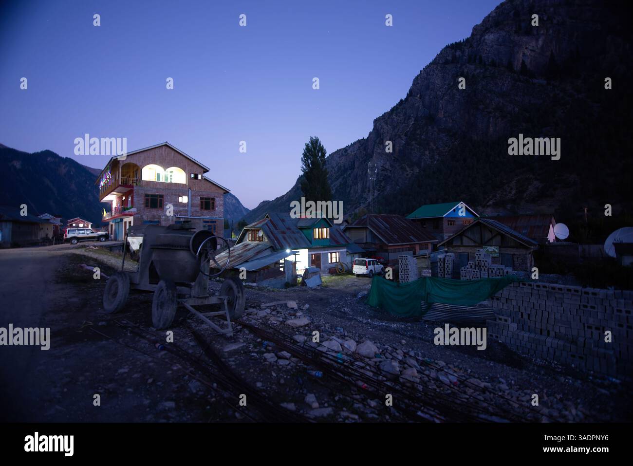 night view of dawar village of kashmir Stock Photo - Alamy