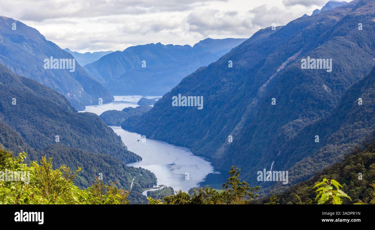 Aerial View of Doubtful Sound. Beautiful scenery in Fiordland National ...
