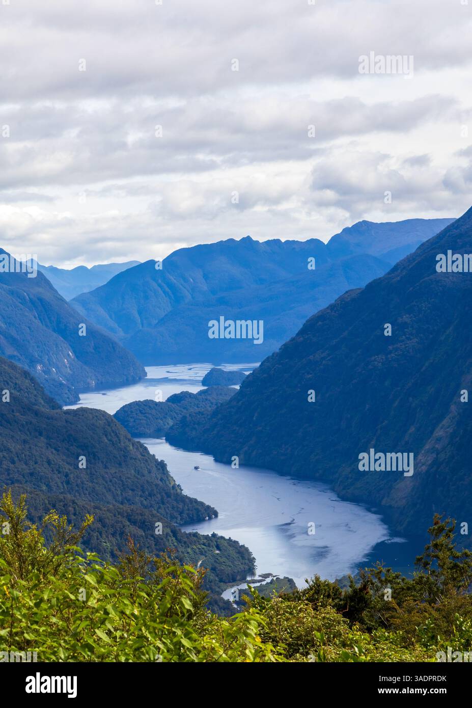 Aerial View of Doubtful Sound. Beautiful scenery in Fiordland National ...