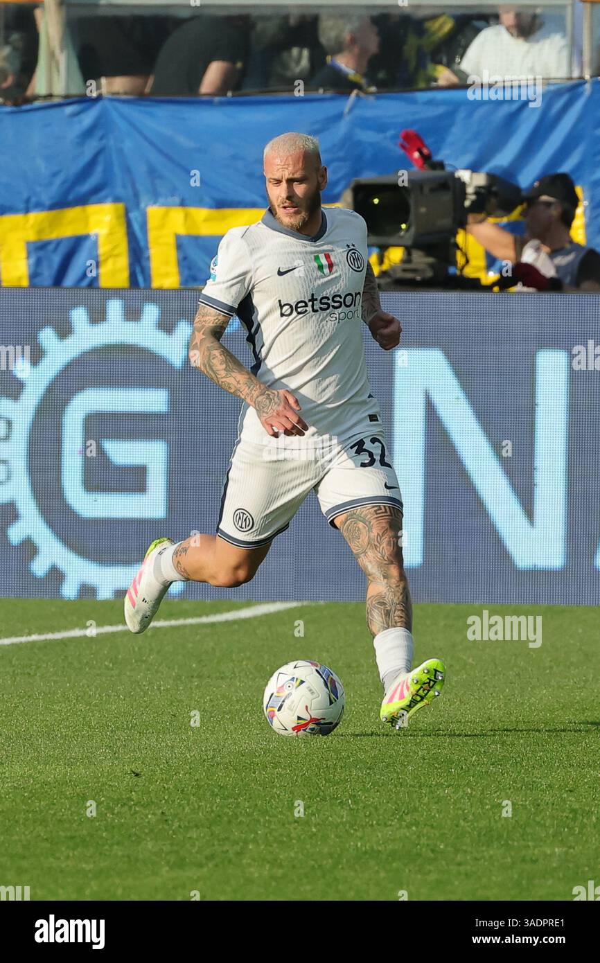 Federico Dimarco of Inter FC seen in action during the Italian Serie A ...