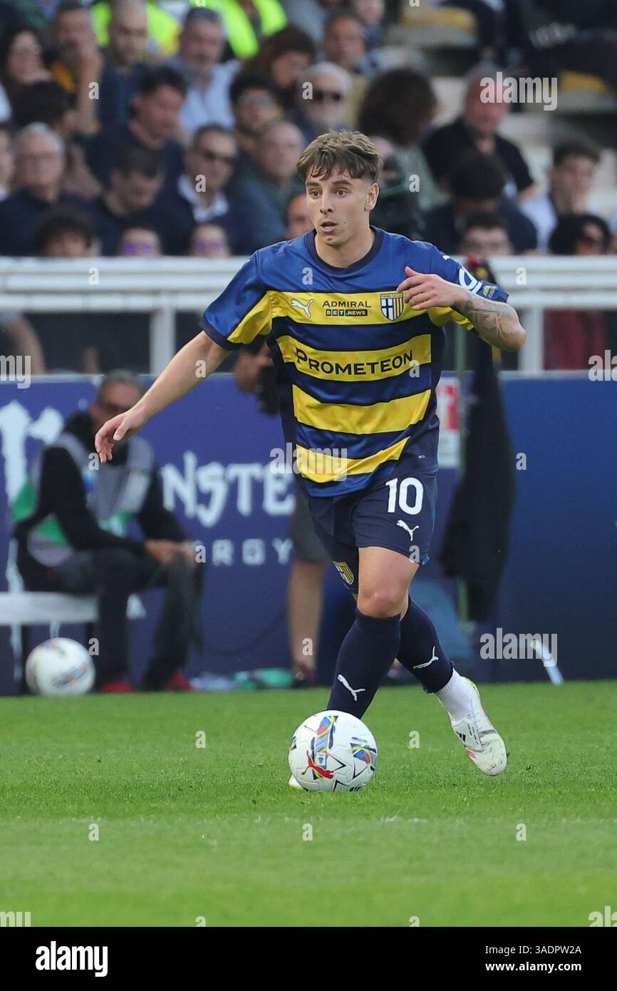 Adrian Bernabe of Parma Calcio seen in action during the Italian Serie ...