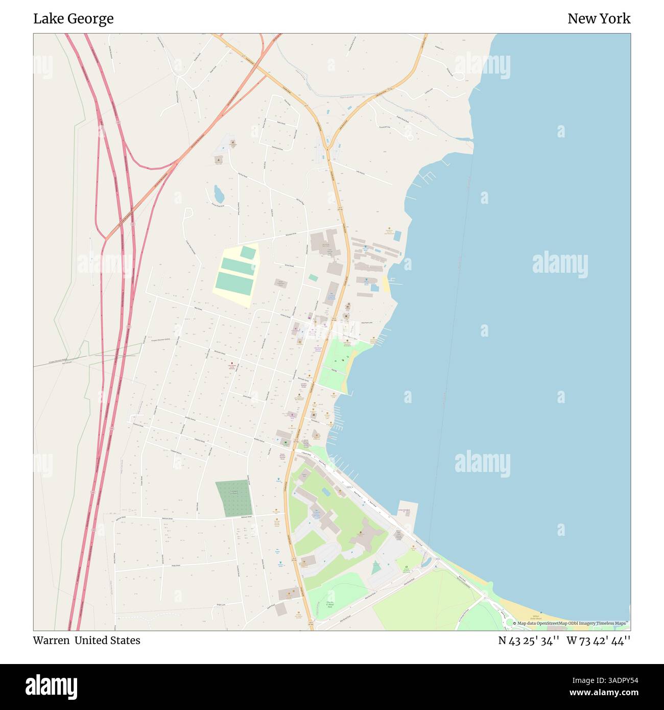 Lake George, Warren, United States, New York, N 43 25' 34'', W 73 42 ...