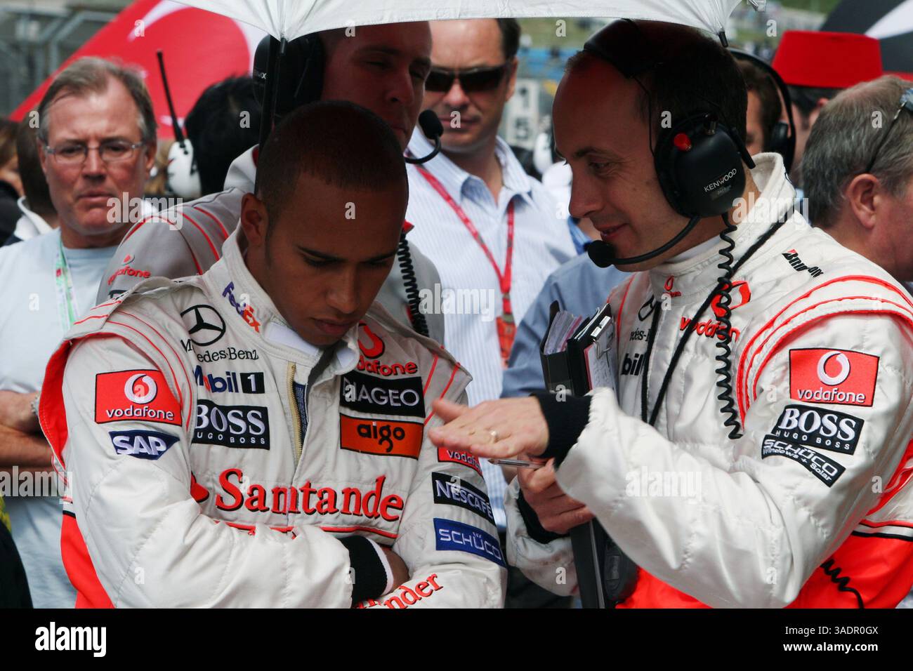 Lewis Hamilton (GBR) McLaren with Phil Prew (Credit Image: Sutton ...