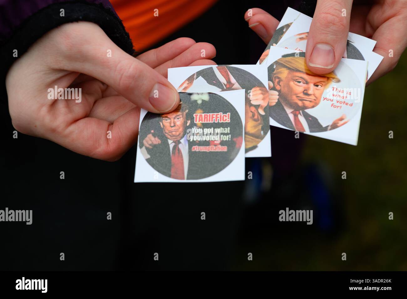 Toledo, Ohio, USA. 5th Apr, 2025. Over 4,000 protestors cross the Craig ...