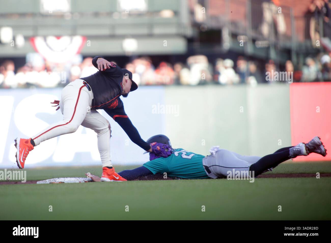 SAN FRANCISCO, CA - APRIL 5: San Francisco Giants Willy Adames (2) tags ...
