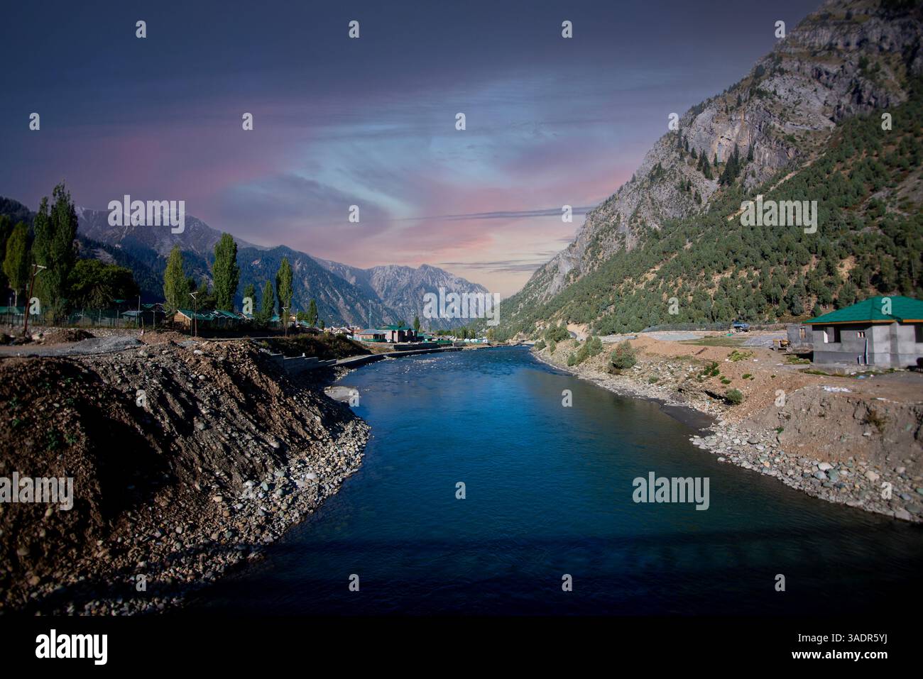 kishanganga river or neelum river passes through the gurez valley of ...