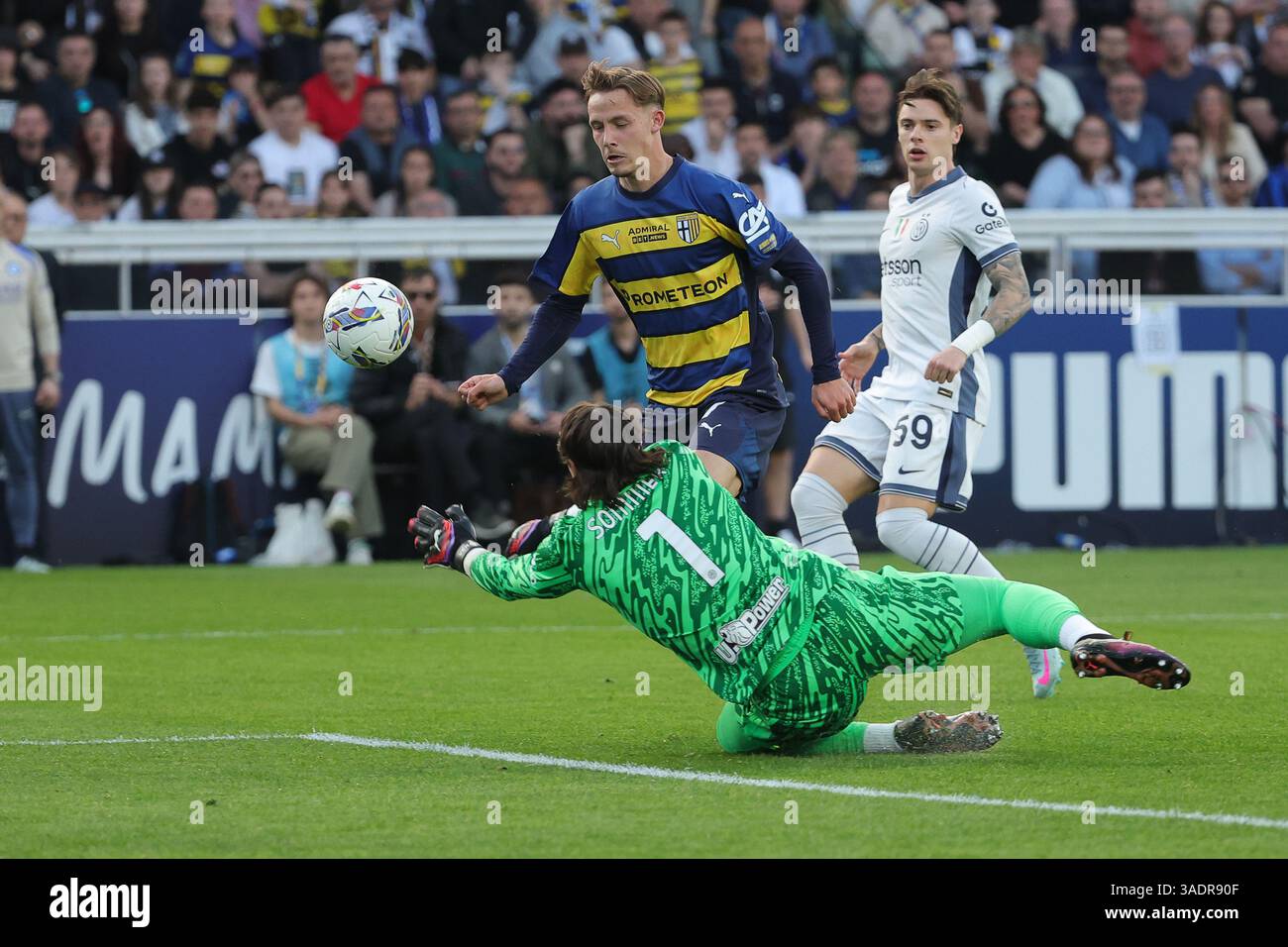 Parma, Italy. 05th Apr, 2025. Jacob Ondrejka of Parma Calcio seen in ...
