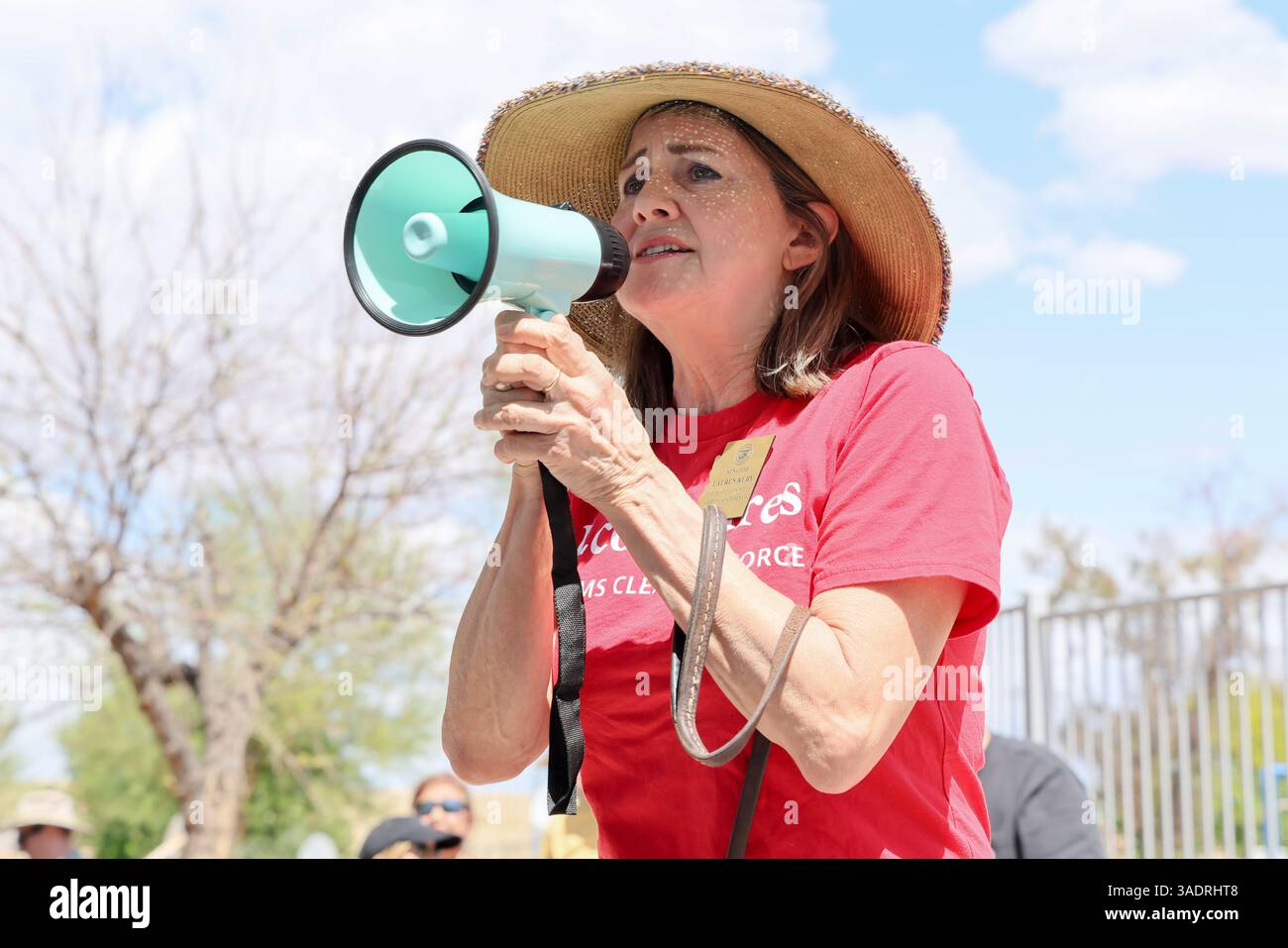 Arizona State Senator Lauren Kuby speaks to the crowd gathered at the ...