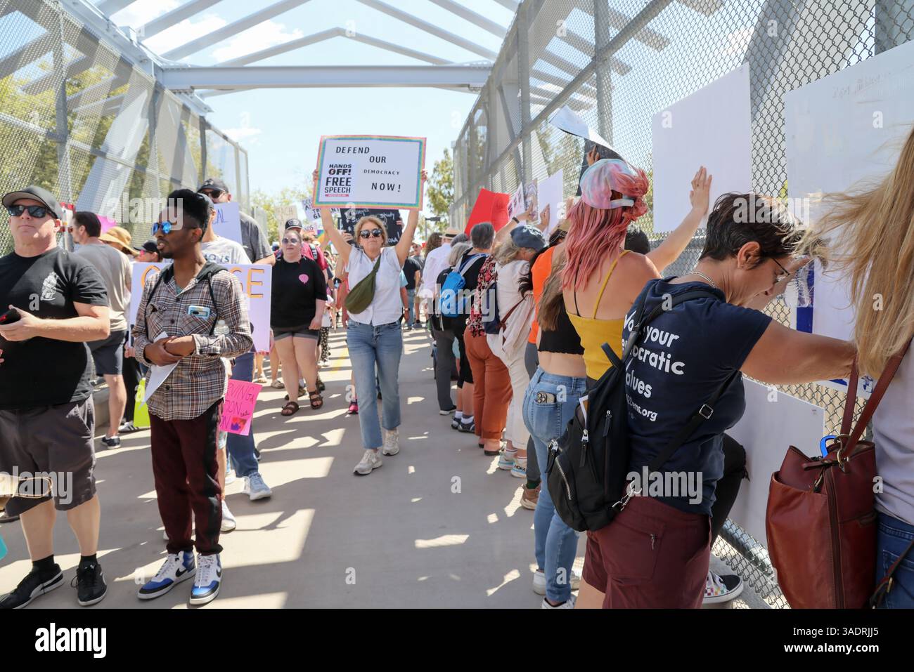 Tempe, USA. 05th Apr, 2025. The crowd gathered for the Nation-wide mass ...