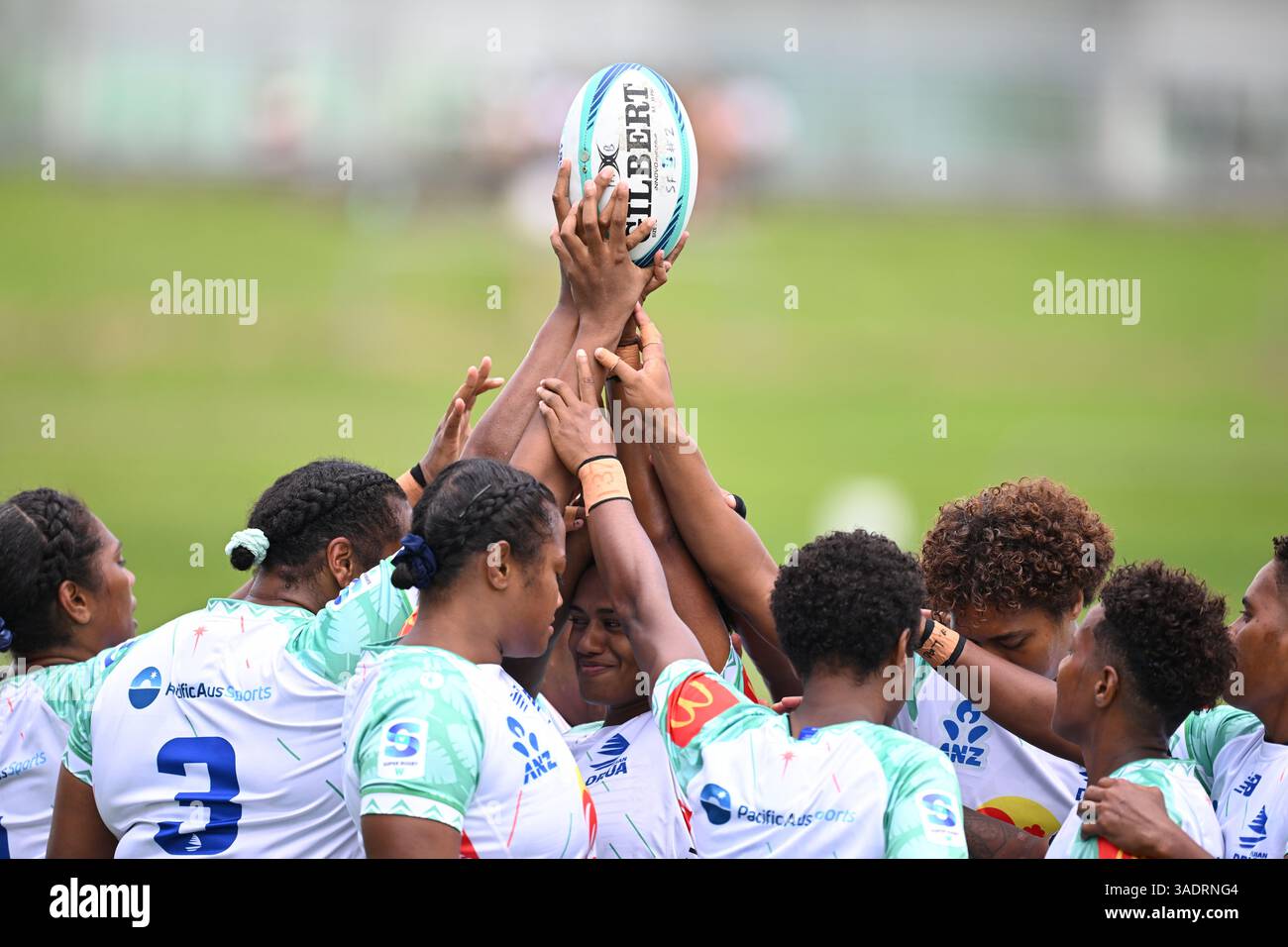 Brisbane, Australia. 06th Apr, 2025. Drua players gather prior to ...
