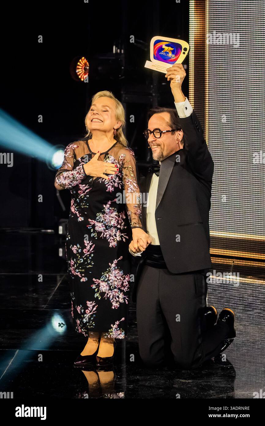 Berlin, Germany. 27th Mar, 2025. Christine Urspruch, actress, and Jan ...