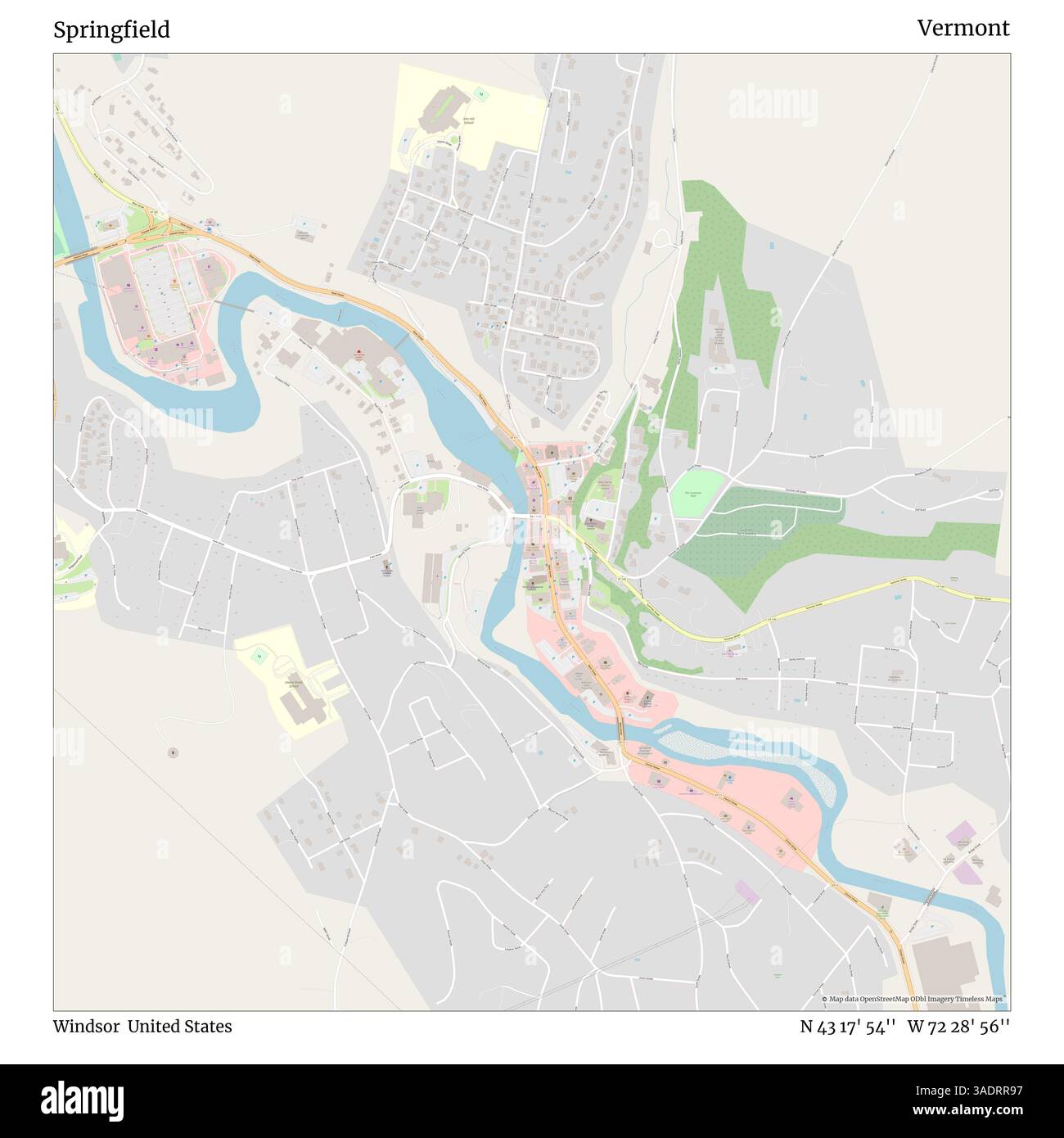 Springfield, Windsor, United States, Vermont, N 43 17' 54'', W 72 28 ...