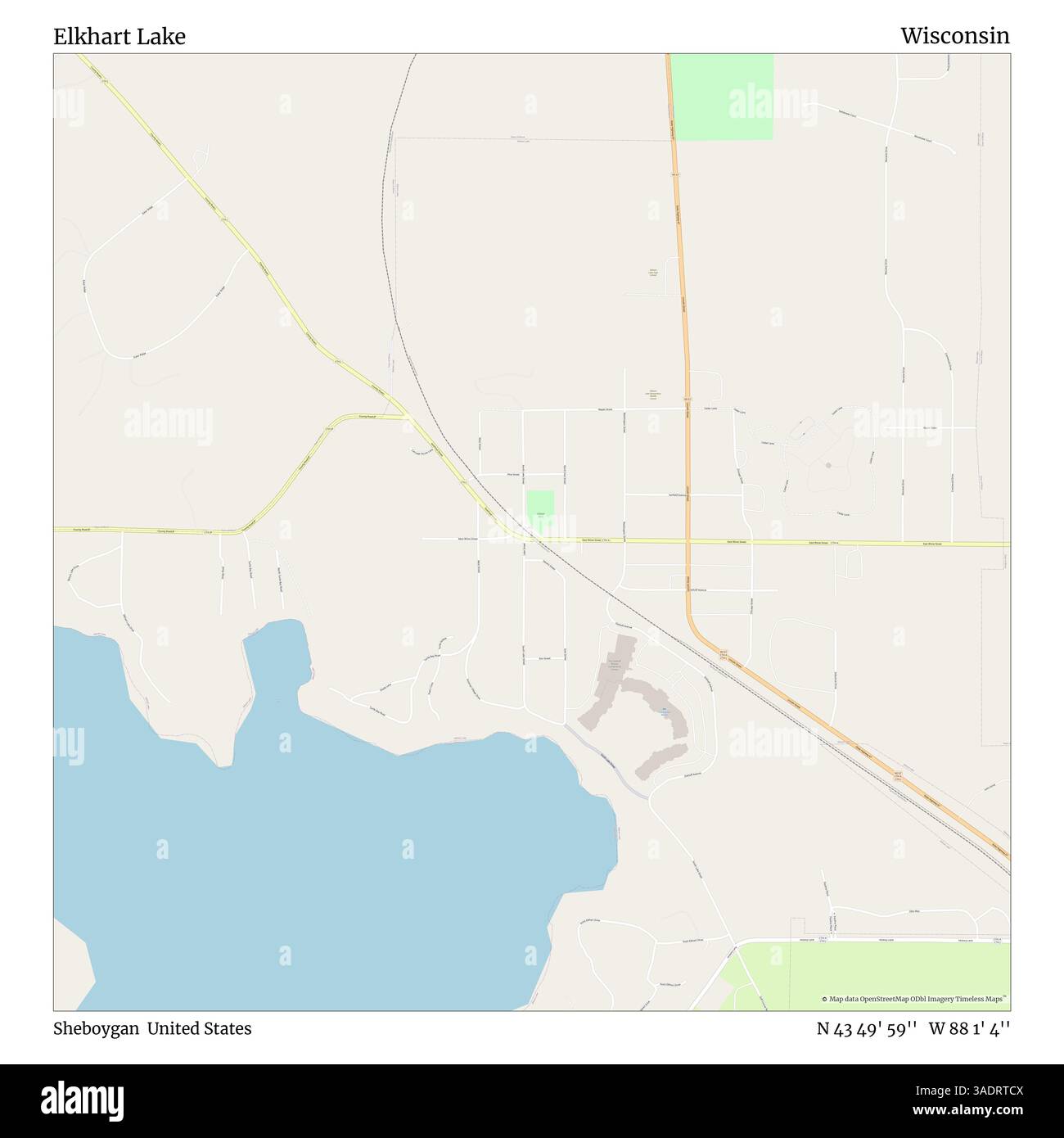 Elkhart Lake, Sheboygan, United States, Wisconsin, N 43 49' 59'', W 88 ...