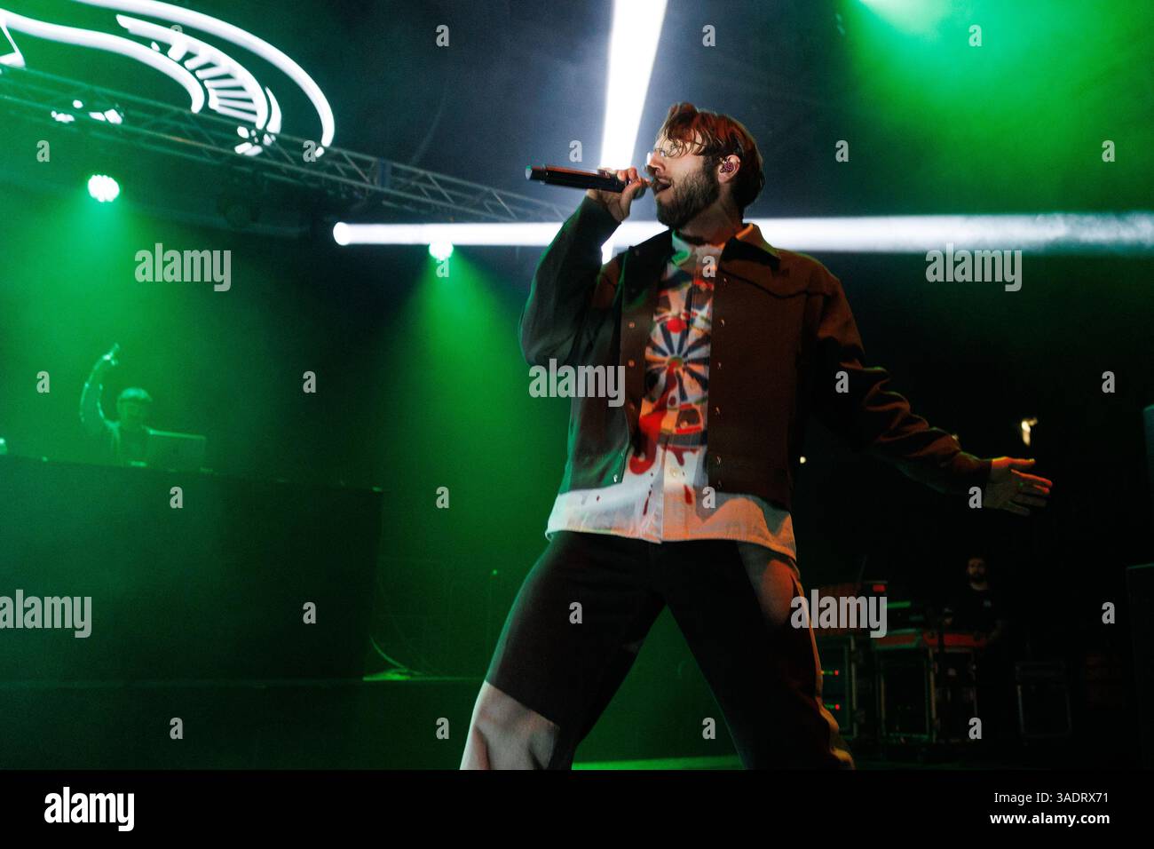 East Lansing, USA. 27th Mar, 2025. Rapper bbno$ performs at the ...