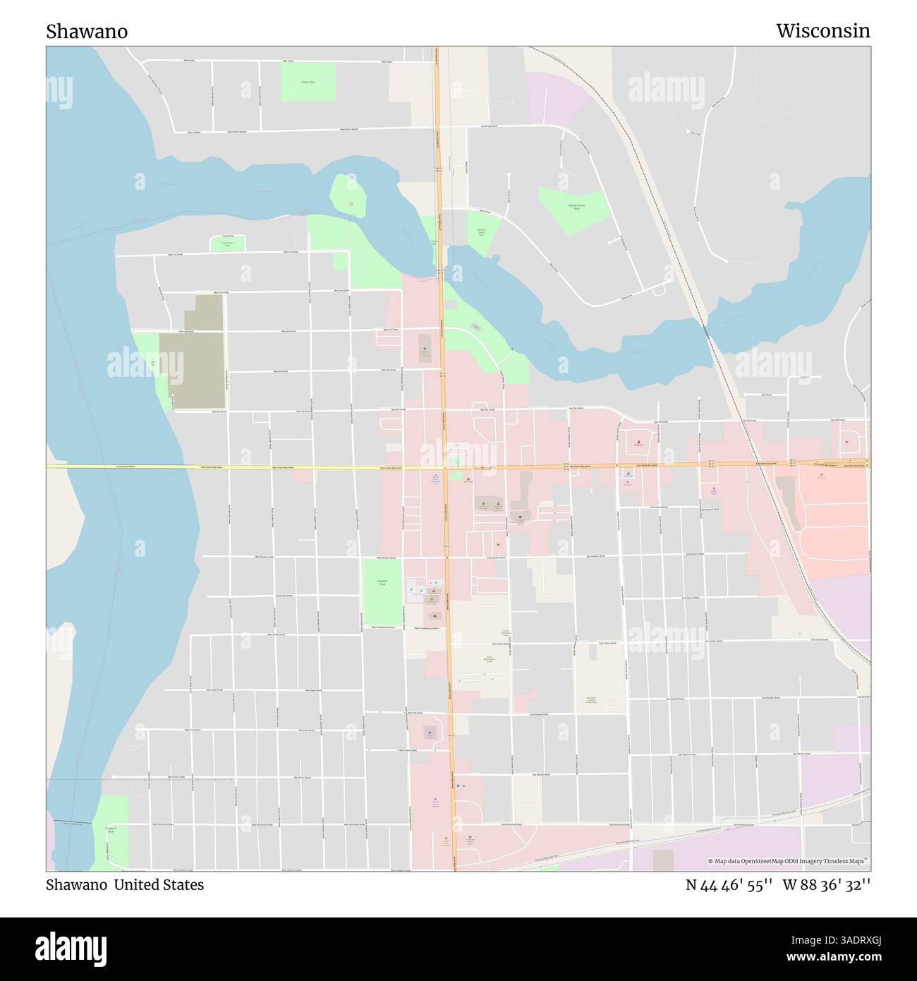 Shawano, Shawano, United States, Wisconsin, N 44 46' 55'', W 88 36' 32 ...