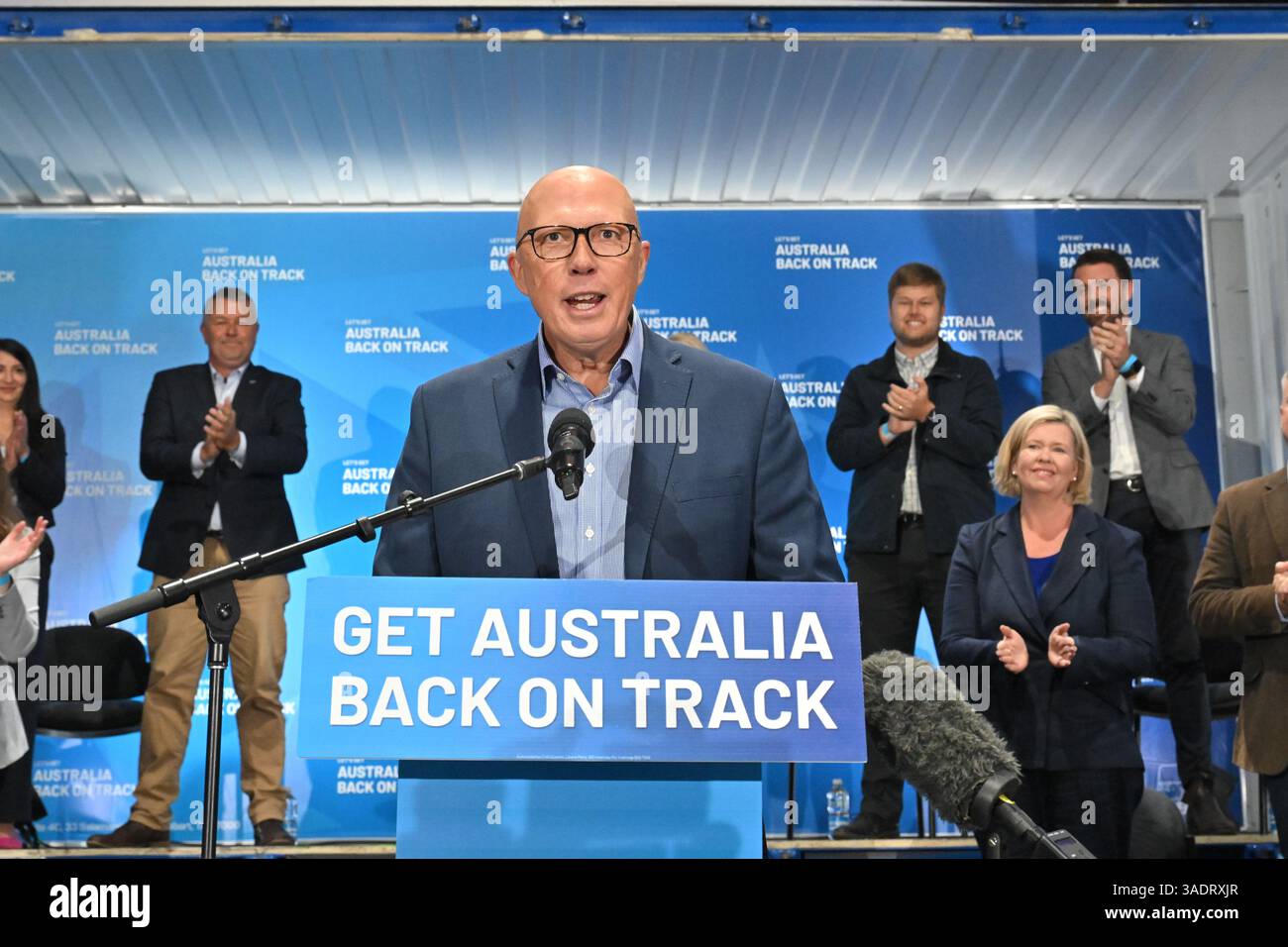 Exton, Australia. 06th Apr, 2025. Leader of the Opposition Peter Dutton ...