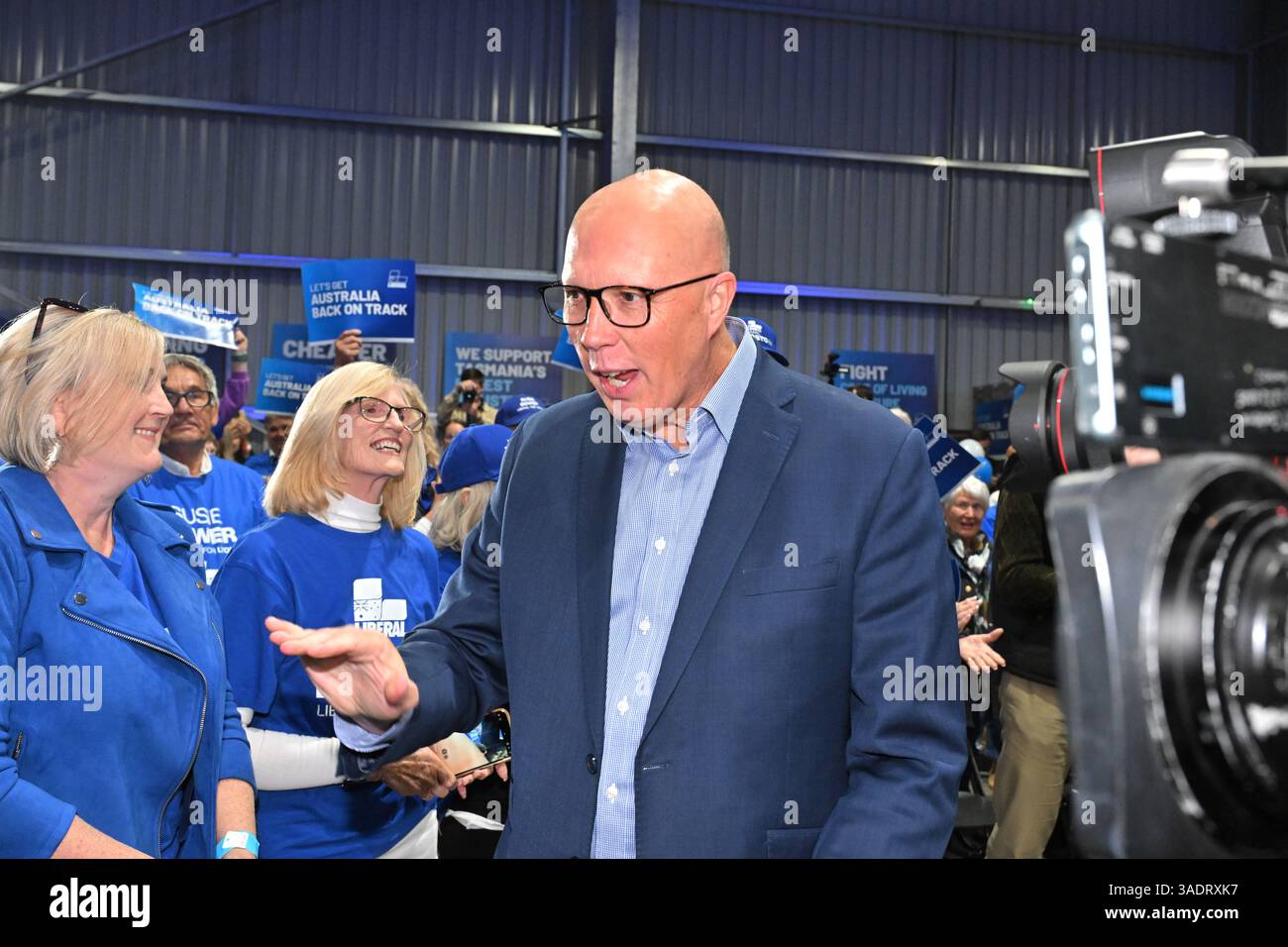 Exton, Australia. 06th Apr, 2025. Leader of the Opposition Peter Dutton ...