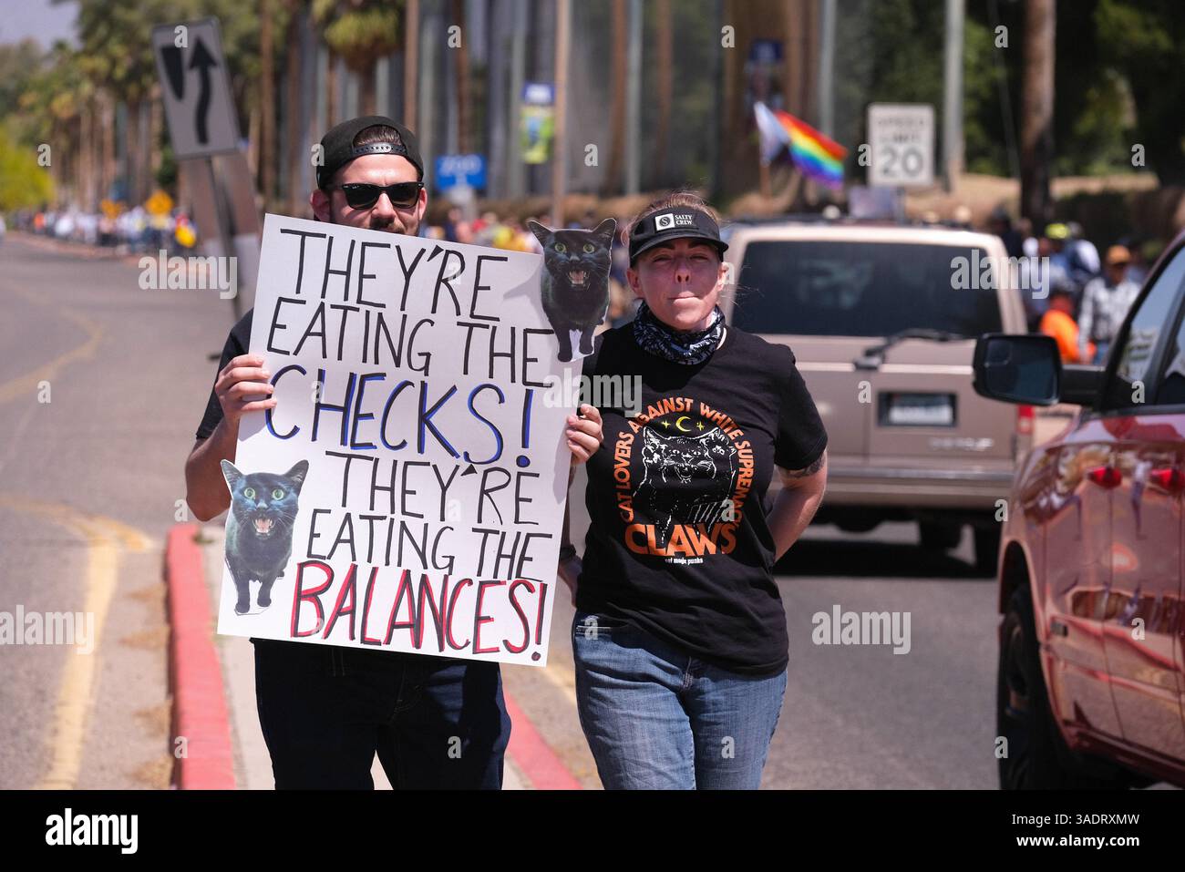 Tucson, Arizona, USA. 5th Apr, 2025. A crowd estimated at over 15,000 ...