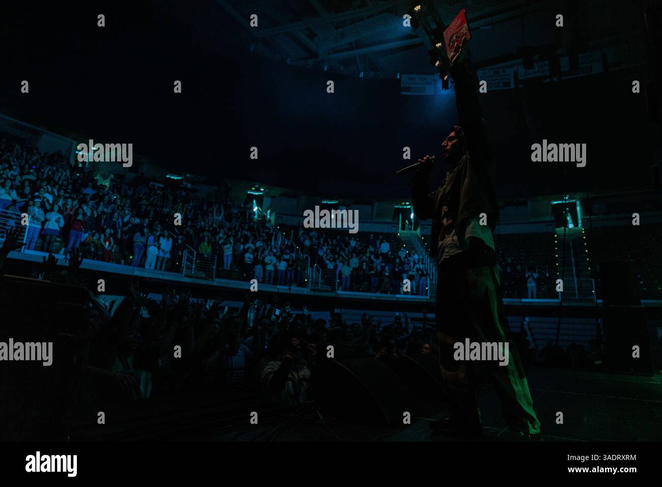 East Lansing, USA. 27th Mar, 2025. Rapper bbno$ performs at the ...