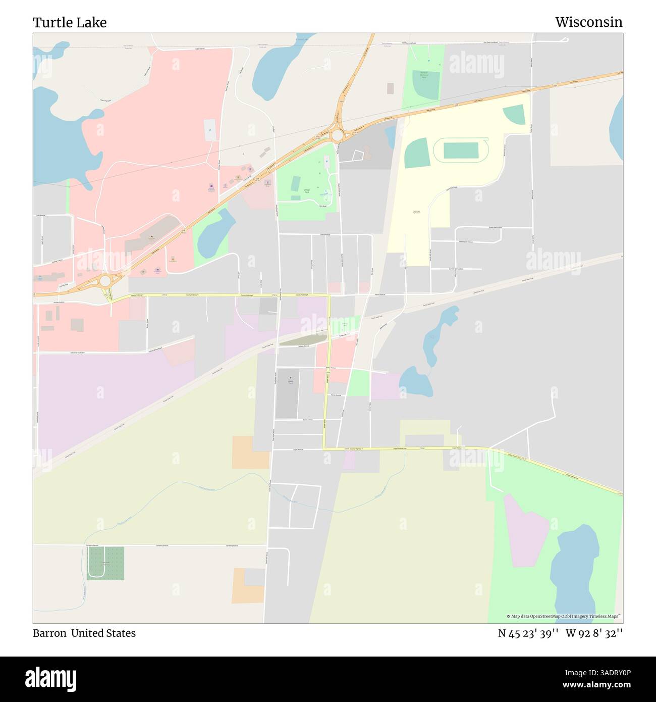 Map of turtle lake wisconsin hi-res stock photography and images - Alamy