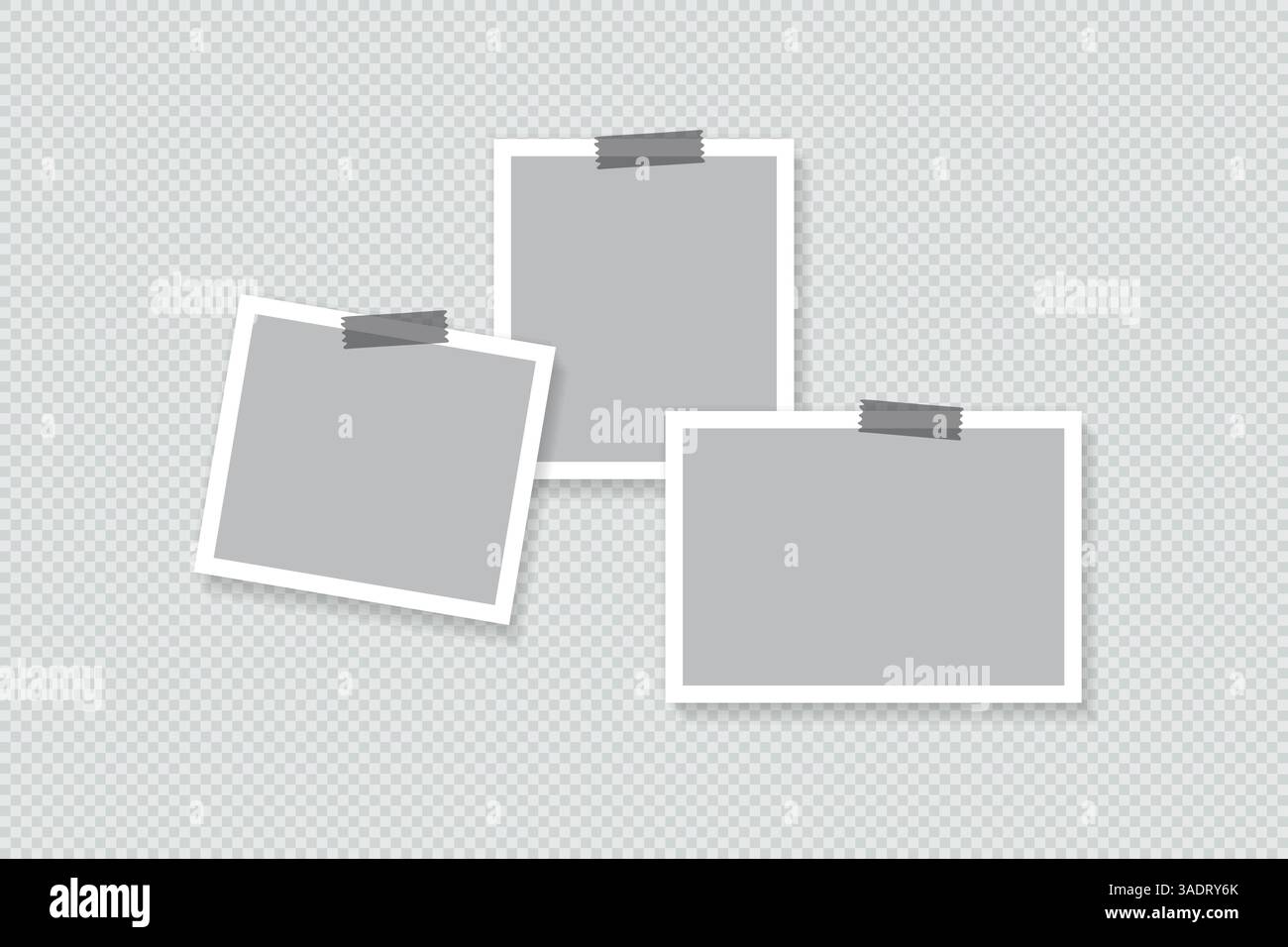 Simple elegant mood board photo collage white background with shadows ...