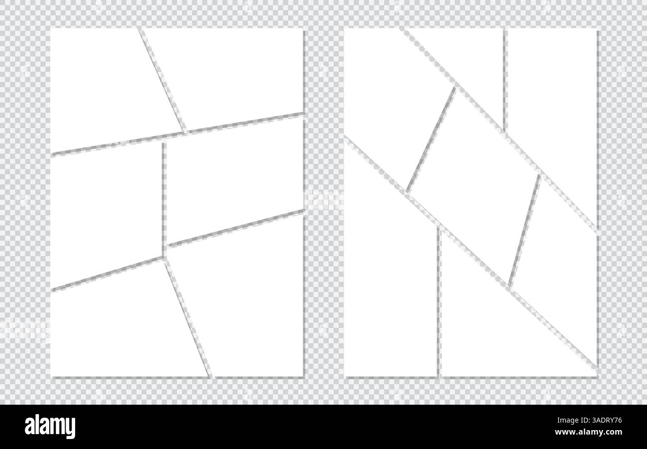 collage grid blank template for a manga comic storyboard layout panel ...