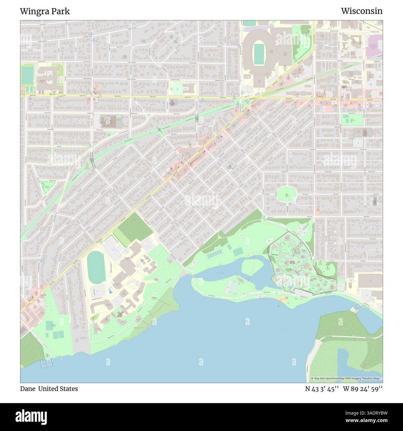 Wingra Park, Dane, United States, Wisconsin, N 43 3' 45'', W 89 24' 59 ...