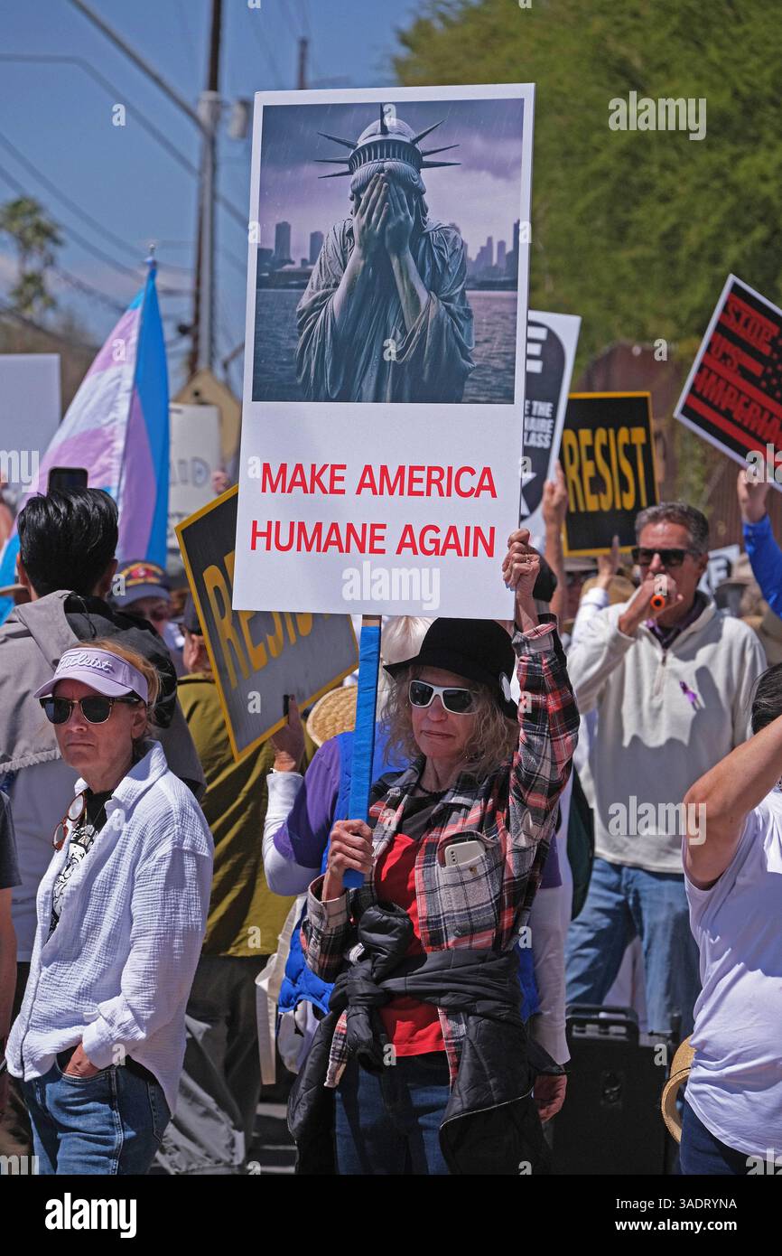 Tucson, Arizona, USA. 5th Apr, 2025. A crowd estimated at over 15,000 ...